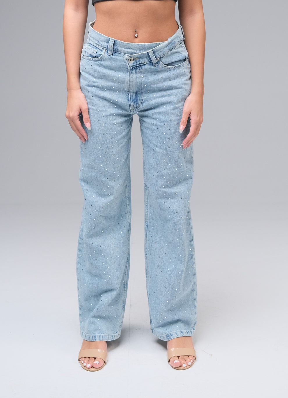 Alaska Denim - Crisscross Strass Jeans